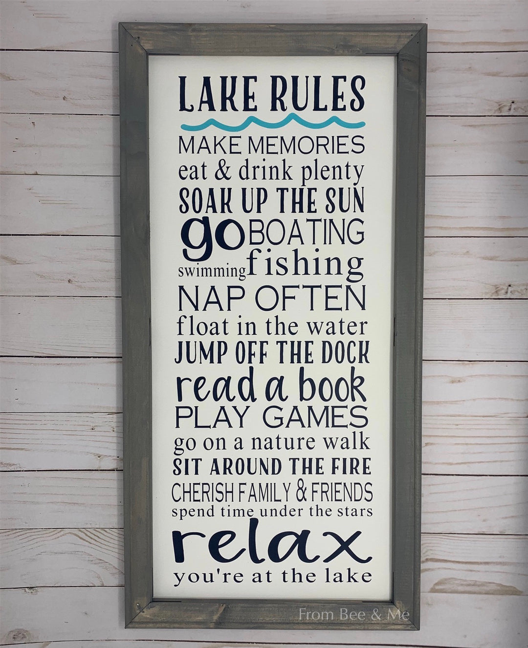 Lake House Rules Sign – From Bee & Me